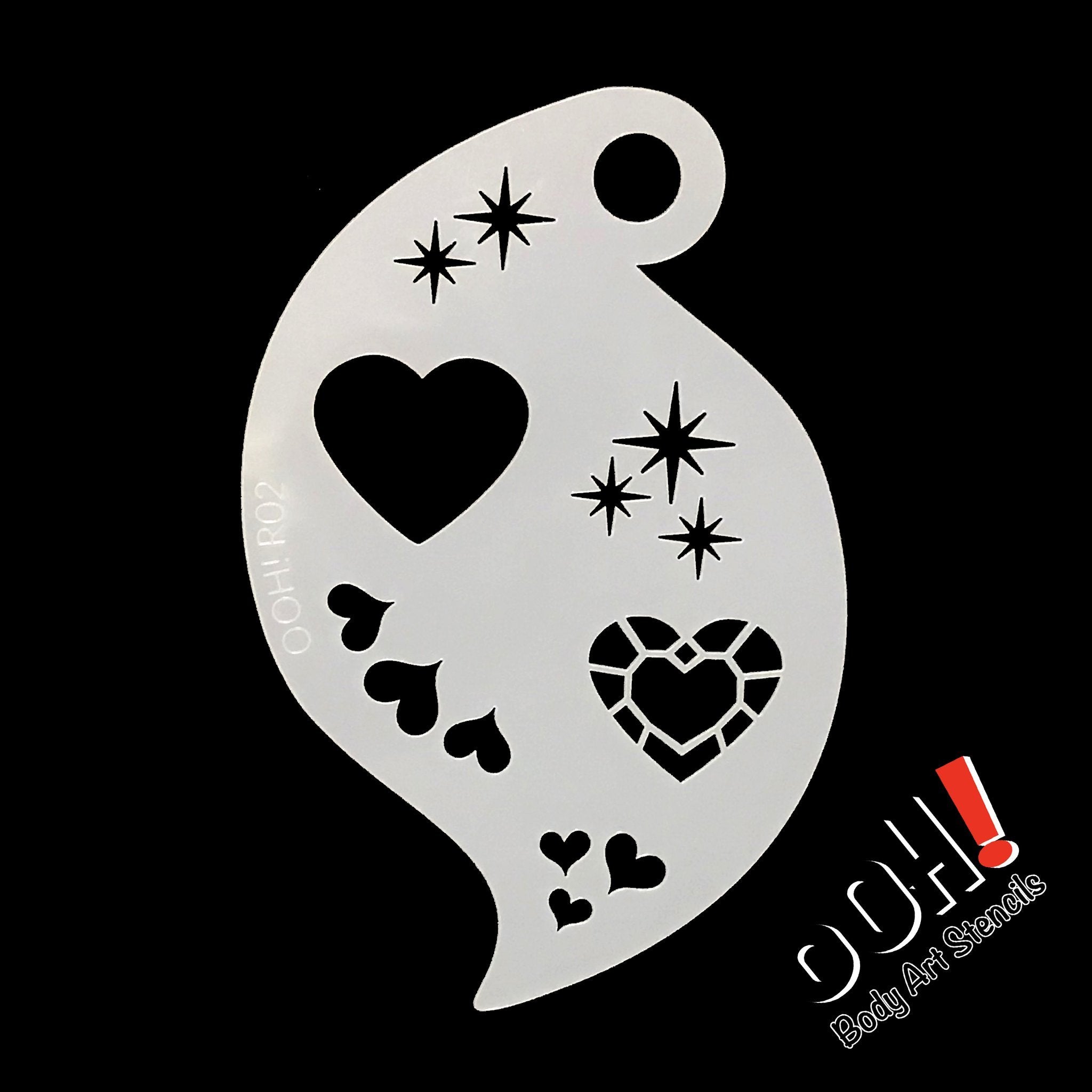 Jewel Heart Storm Face Paint Stencil by Ooh! Body Art (R02) – SILLYFARM.COM
