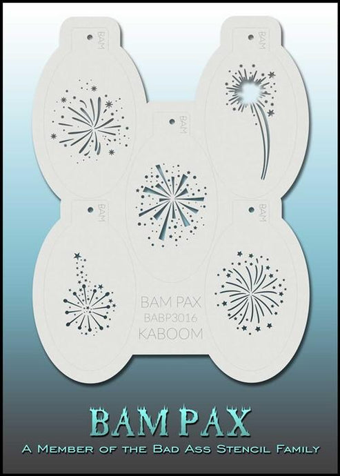 BA Stencils Kaboom BAM PAX 3016 Stencil Set | Reusable Mylar Face and ...